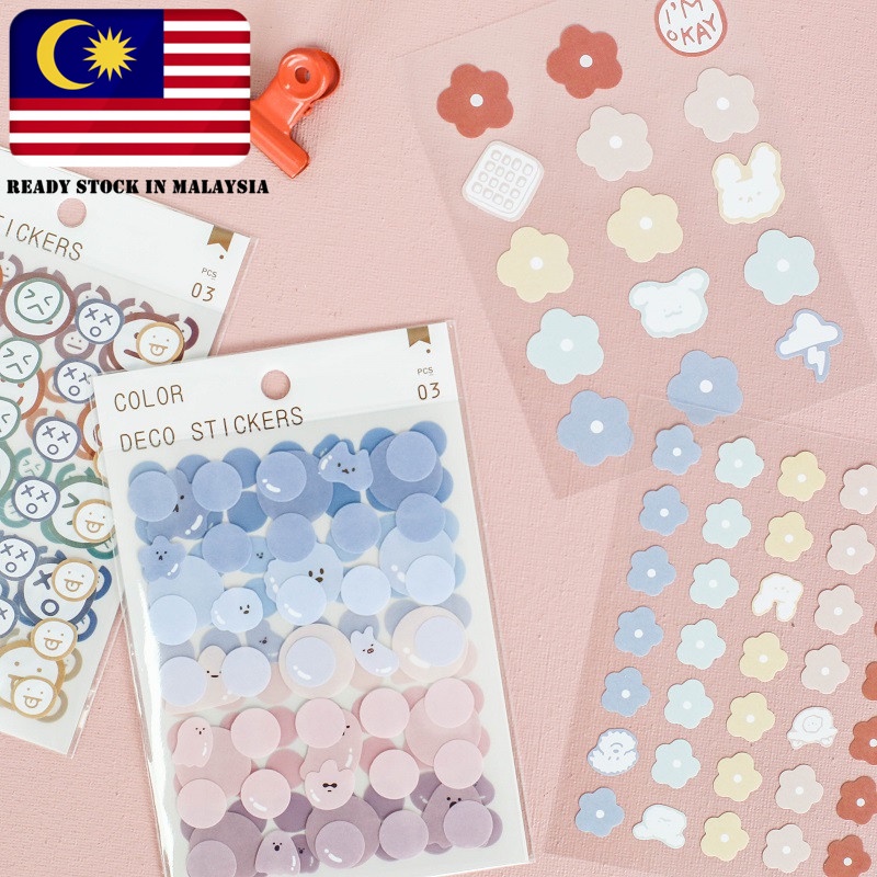 INS Korea Summer Series PET Color Deco Stickers DIY Decorations Journal ...