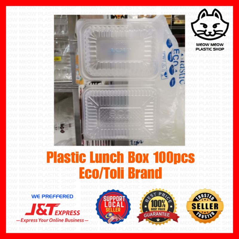 [MEOW] Plastic Lunch Box 100pcs Eco Plastic / Bekas Plastik Bungkus ...