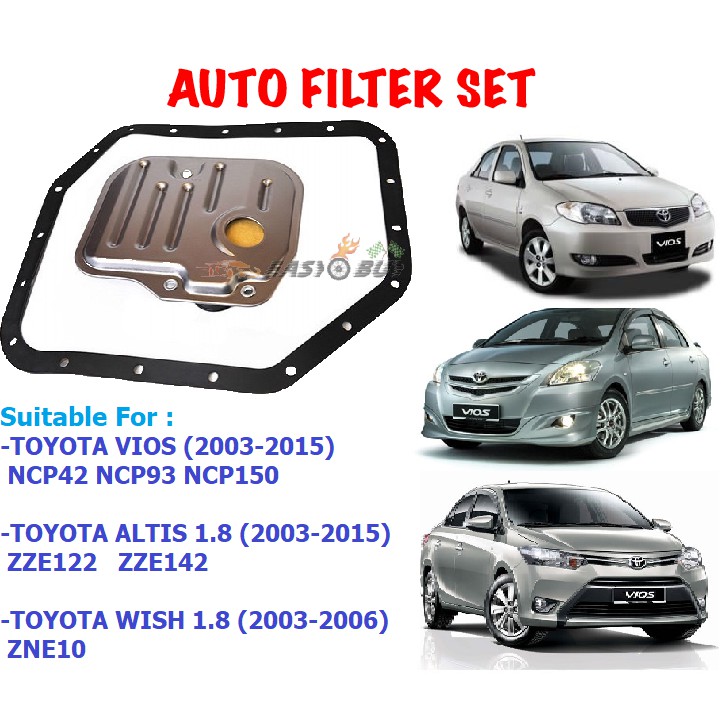 ATF Auto Transmission Filter Set Toyota Vios NCP42 NCP93 NCP150 / Altis 1.8 ZZE142 ZZE122 / Wish ...
