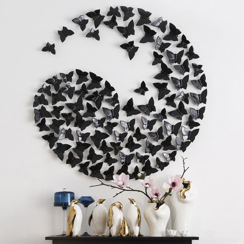 Wall Decoration Eropah seramik rama-rama kreatif tiga dimensi dinding ...