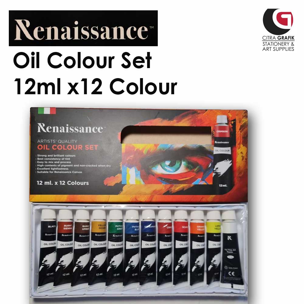 Renaissance Artist Quality Oil Colour Set (12ml X 12 Colours) | Shopee ...
