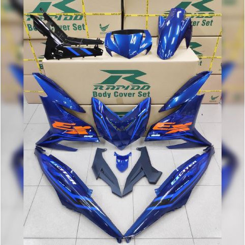 [READY STOCK] RAPIDO COVER SET Y15ZR V1/V2 EXCITER-150 (40) BLUE (STICKER TANAM/AIRBRUSH ...