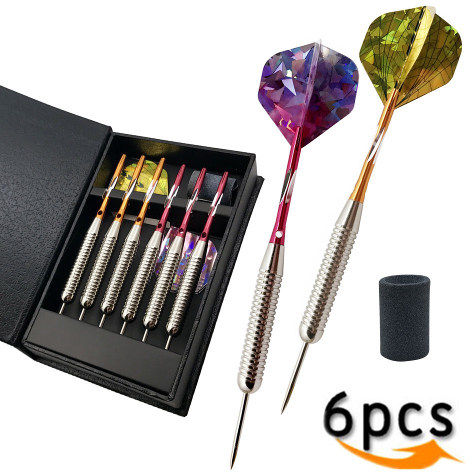 GOODARTS 6 pcs Steel Tip Dart Set 25 g Professional Brass Darts with ...
