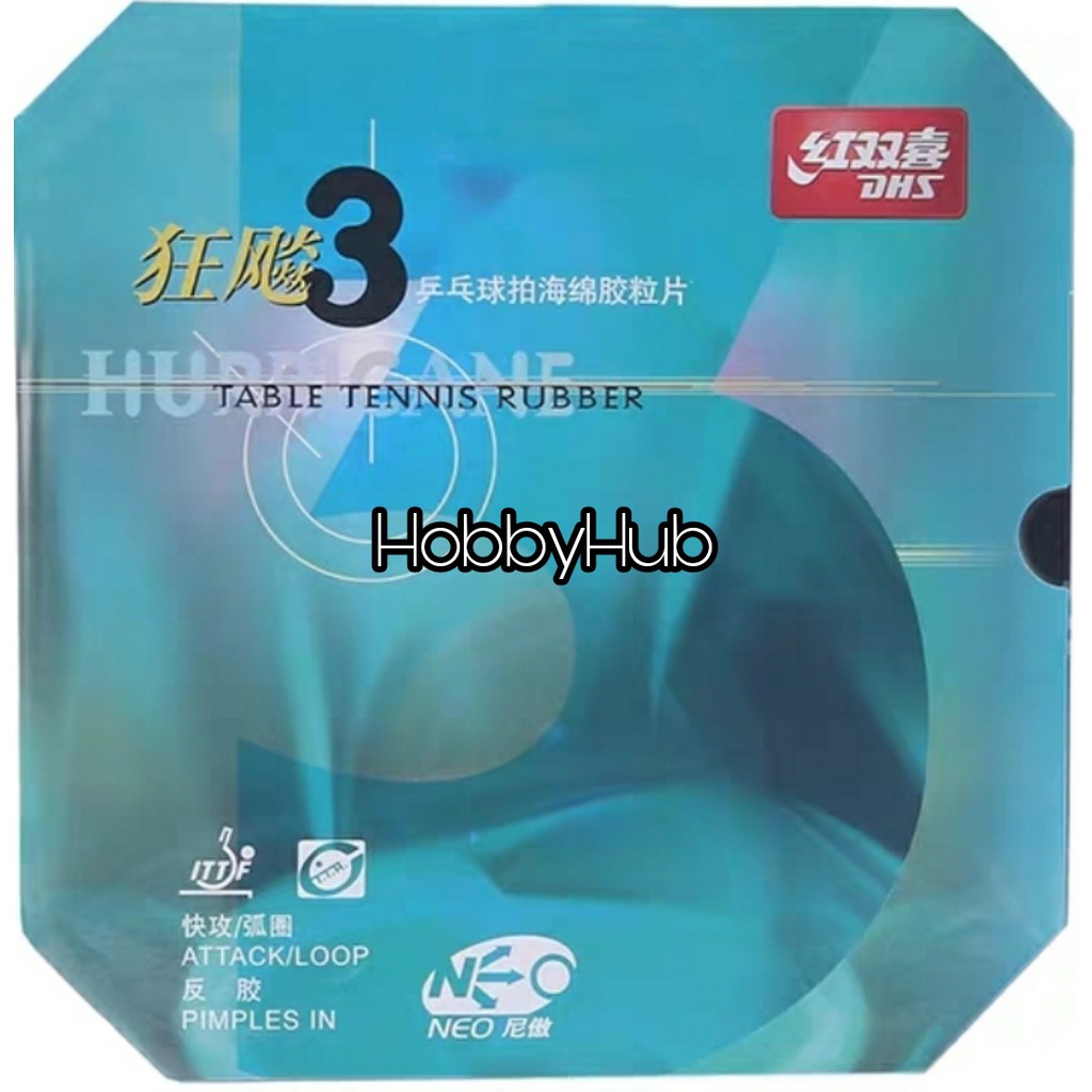 Original DHS Hurricane 3 Neo Rubber Sticky Elastic Table Tennis Ping ...