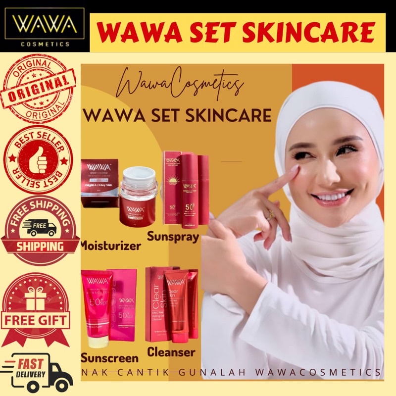 ‼️🔥𝐇𝐎𝐓 𝐈𝐓𝐄𝐌🔥‼️WAWA SET COMBO JIMAT SKINCARE | TRAVEL SET | ORIGINAL HQ ...
