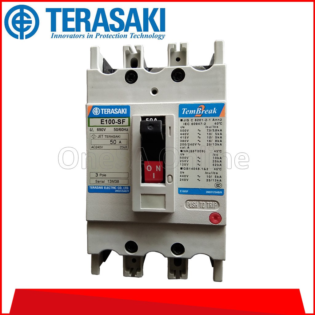 TERASAKI MCCB,3P 10KA 10A/20A/30A/40A/50A/60A/75A/100A,(E100SF-3P ...