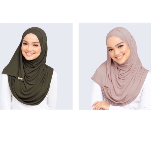 Alhumaira Reese Plain Basic Shawl Velvet Blush Belacan Olive Green | Shopee Malaysia