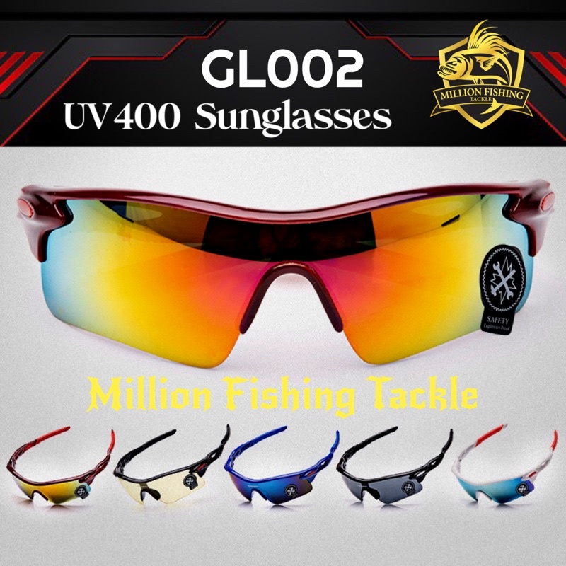 【GL002】Million Spek Mancing Sunglasses UV400 Protect Fishing Cycling ...