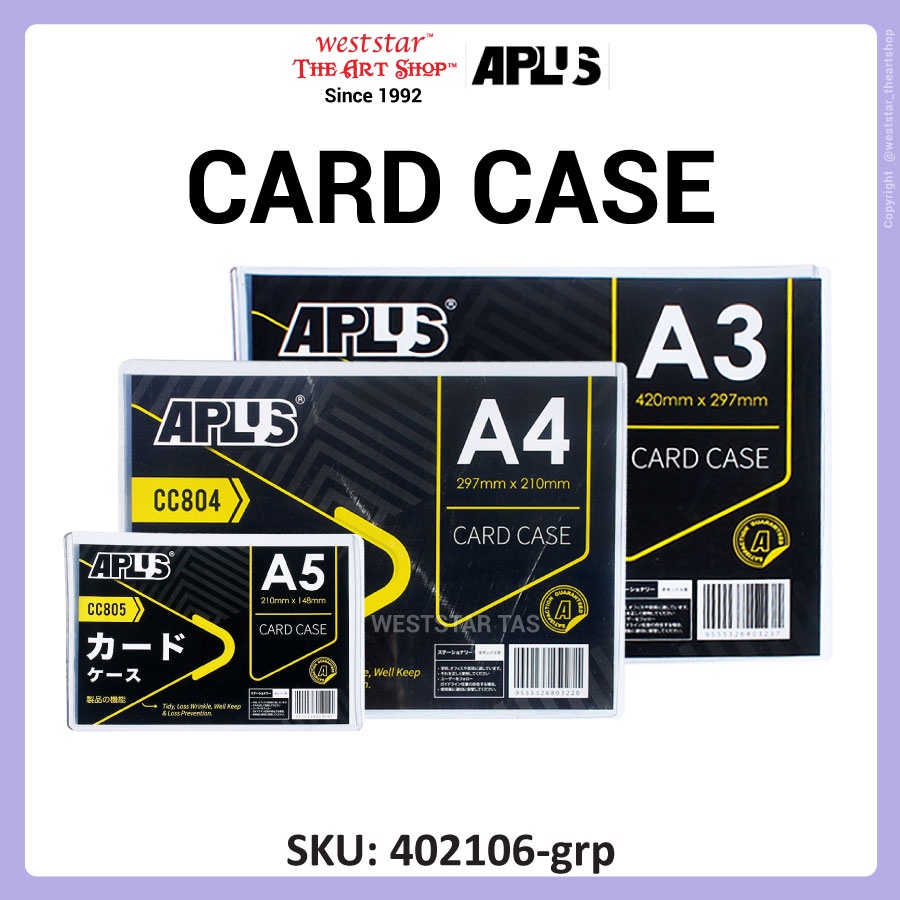 [Weststar TAS] Aplus Thick Plastic Card Case / Holder | A5 , A4 , A3 ...