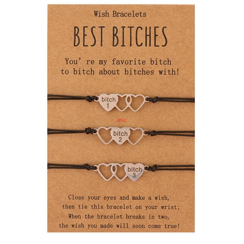 seng 3 Pieces Set Matching Braided Bracelet for Best Friend Couple ...