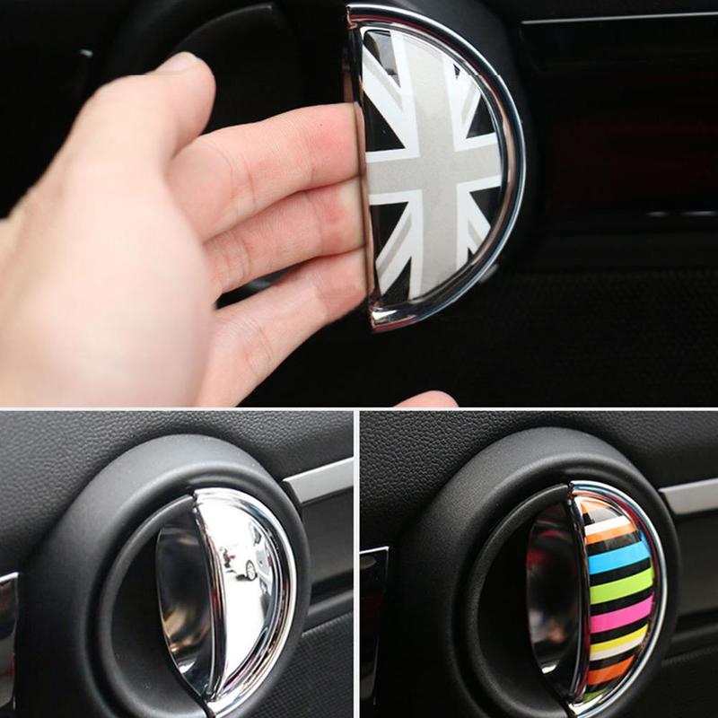 2pcs 3D Crystal Epoxy Car Interior Pull Handle Sticker For BMW MINI ...