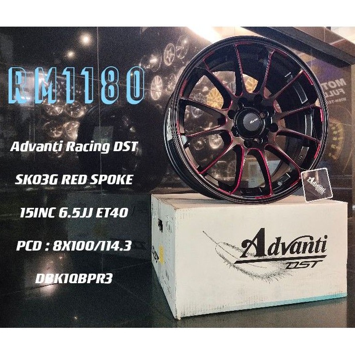 NEW RIM 15 6.5JJ ORIGINAL ADVANTI (RED SPOKE) AXIA BEZZA MYVI JAZZ CITY ...