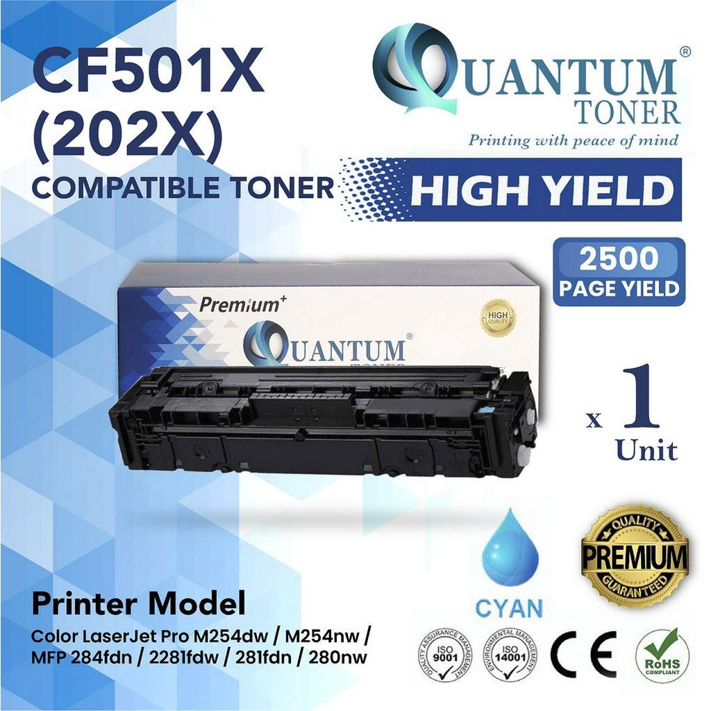 CYAN 202X CF501X CF 501X CY C Compatible Color Toner Laser HP M254dw ...
