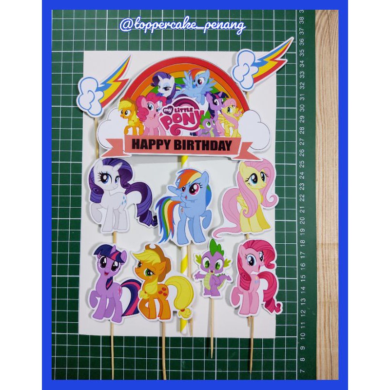 My Little Pony New Generation Happy Birthday Decoration Set Cake Topper ...