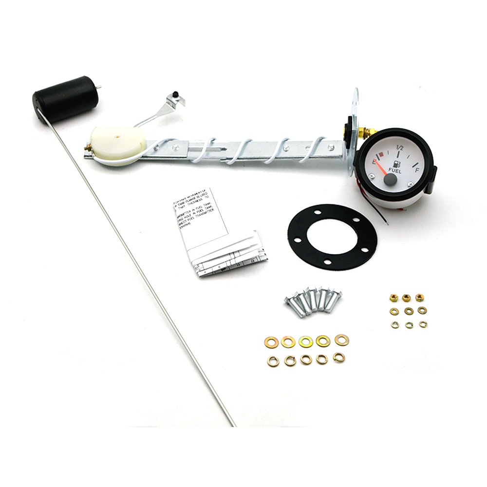 White Face Universal Car Fuel Level Gauge Meter With Fuel Sensor E-1/2 ...