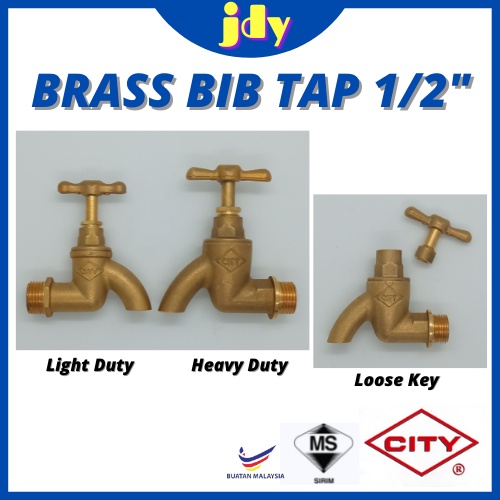 City Brass Bib Tap Light Duty Heavy Duty Loose Key 1/2" | Shopee Malaysia