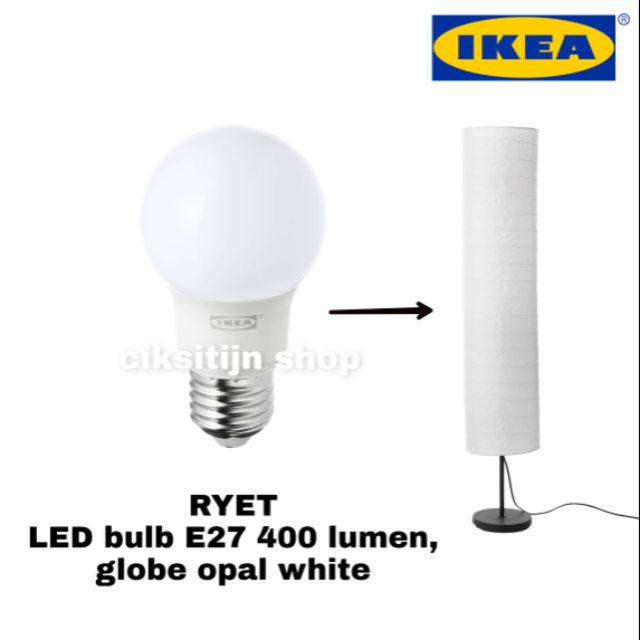 [100% Original] IKEA RYET BULB (MENTOL SAHAJA) LED E27 400 Lumen, Globe ...