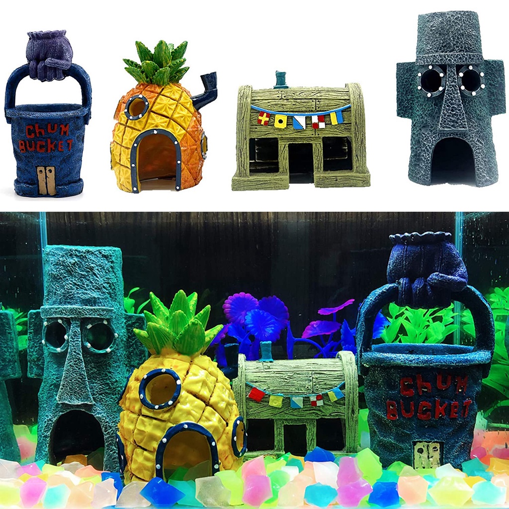 Landscape Cartoon Ornaments Fish And Shrimp Escape The Cave Easy To ...