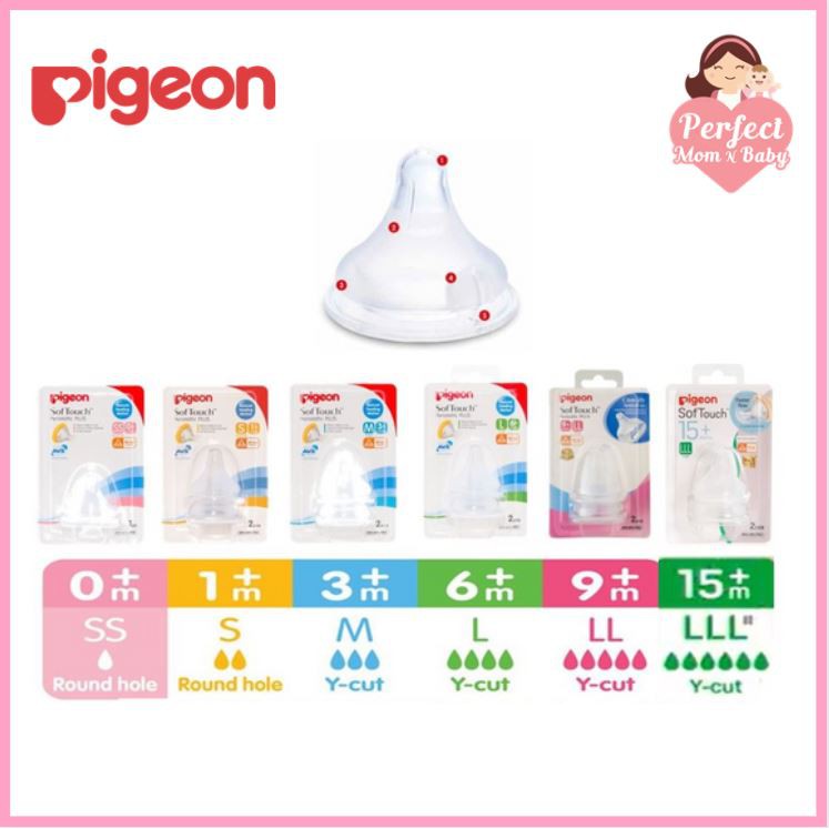 Pigeon Soft Touch Peristaltic PLUS Wide-Neck Nipple / Teat | Shopee Malaysia