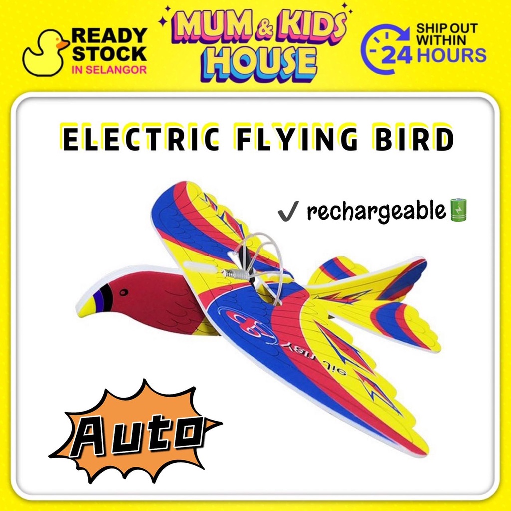 ️ Airplane LED Electric Flying Bird Toys Mainan Kapal Terbang Kapal ...