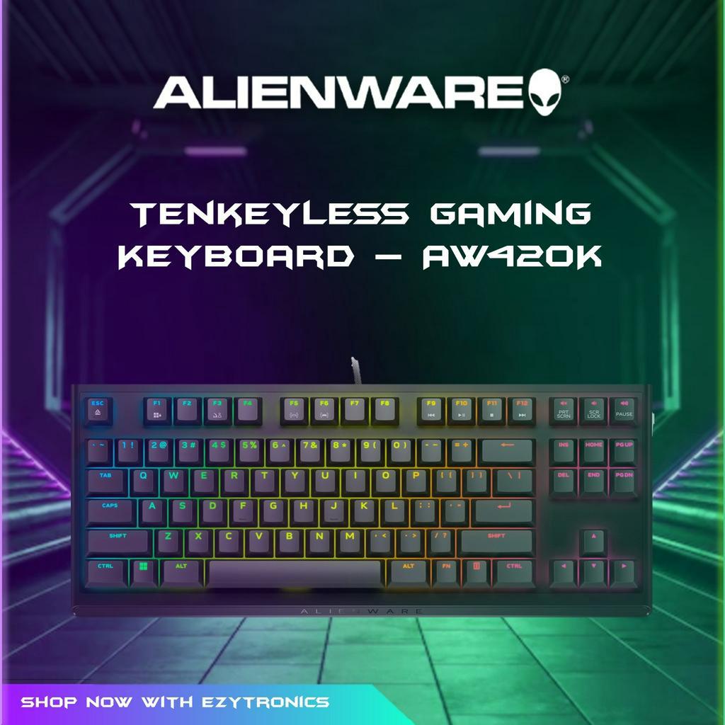 Dell ALIENWARE Tenkeyless Gaming Keyboard – AW420K RGB Lightning | USB | Cherry MX RED | Shopee ...