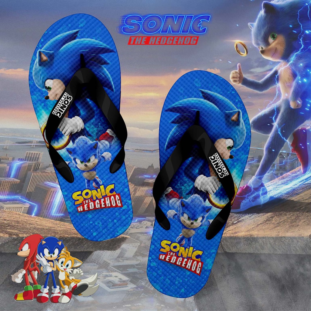 SONIC THE HEDGEHOG CHILDREN'S FLIP-FLIP SANDALS | SUPERHERO SANDALS ...
