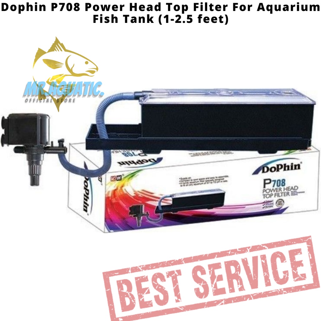 Dophin P708 Power Head Top Filter For Aquarium Fish Tank (1-2.5 feet ...