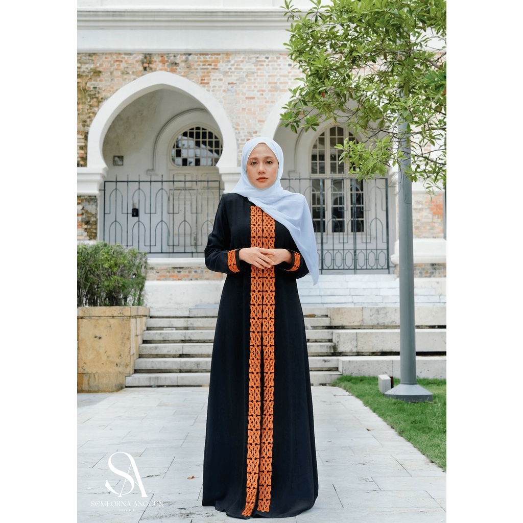 ABAYA MUSLIMAH Hitam - Bersulam & Nursing | AFIQAH #31195 | Shopee Malaysia