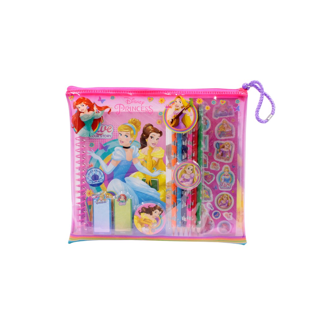 Disney Princess 12 in 1 Childrens School Stationery Set - Pink Colour ...