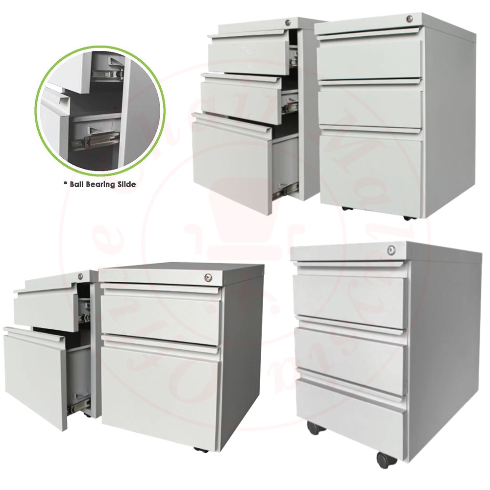 Steel Mobile Pedestal 1D1F/ 2D1F/ 3 Drawers c/w Ball Bearing Slide ...