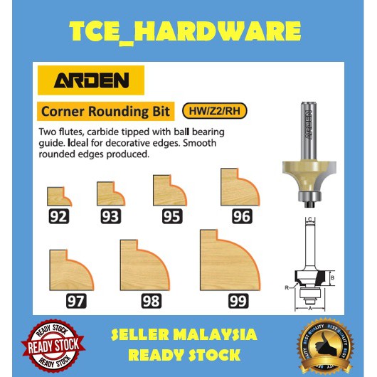 Arden Corner Router Bit Rounding Bit professional router bit for wood ...