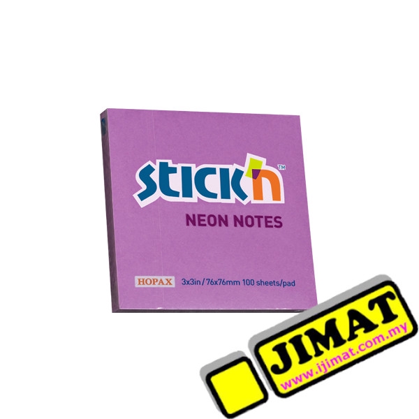 HOPAX Neon Sticky Note / Memo Pad / Stick'N Notes 3x3 100's Pad 21133 ...