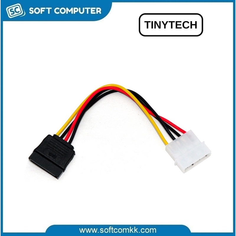 Tinytech SATA Power Female To 4 PIN Male Power Cable ( Molex 4 PIN To ...