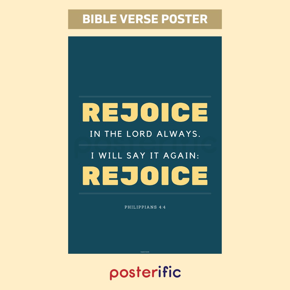 Bible Verse (Philippians 4:4 - Rejoice in the Lord) - Posterific Poster ...