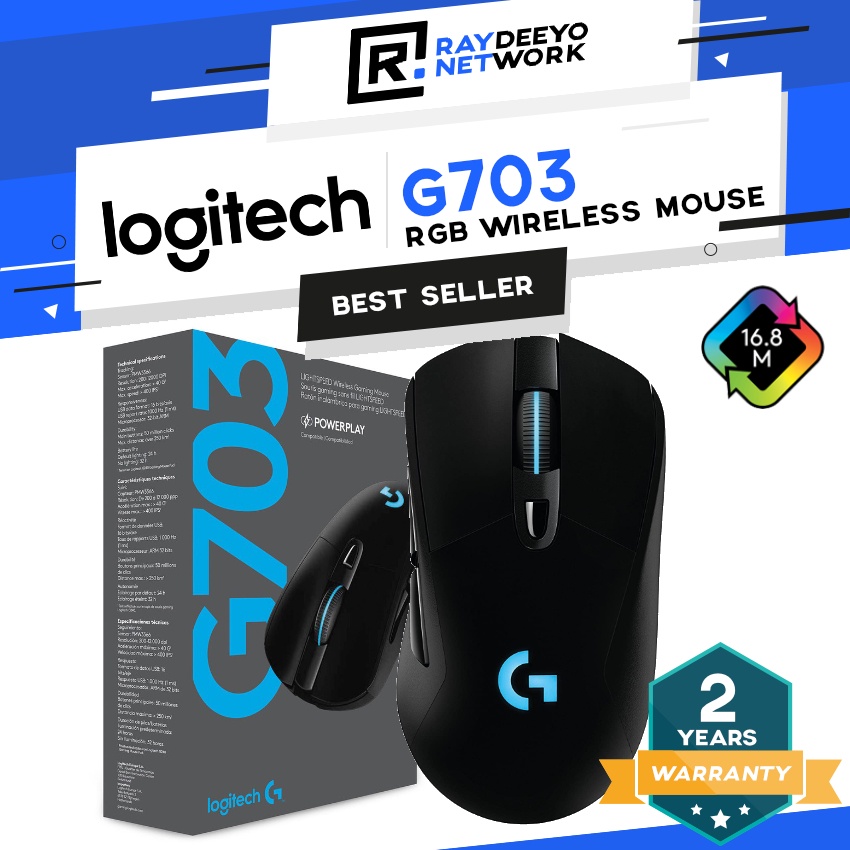 Logitech G703 Lightspeed Wireless Gaming Mouse [HERO 16K Sensor] | Shopee Malaysia