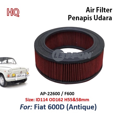 Leppon Fiat 600D (Antique) Air Filter Penapis Udara AP-22600 / F600 ...