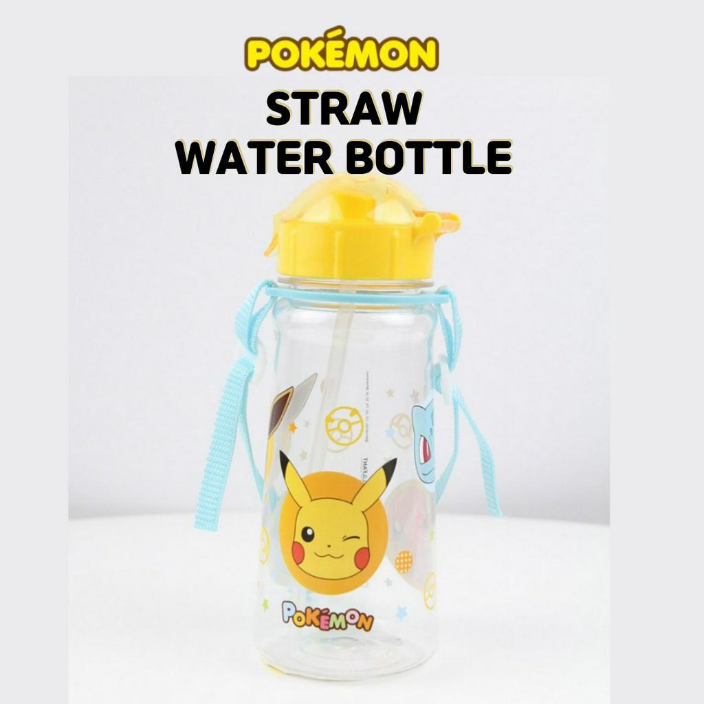Kids Pokemon Water Bottle 450ml Pikachu Dinnerware Pokémon Straw Bottle ...