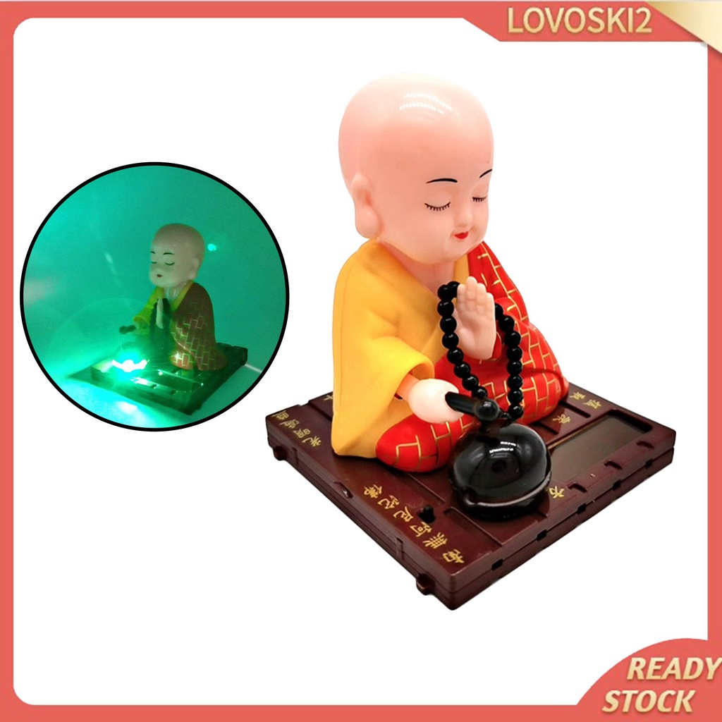 [lovoskiacMY] Bobble Head Swinging Buddhist Monk Solar Powered Dancing ...