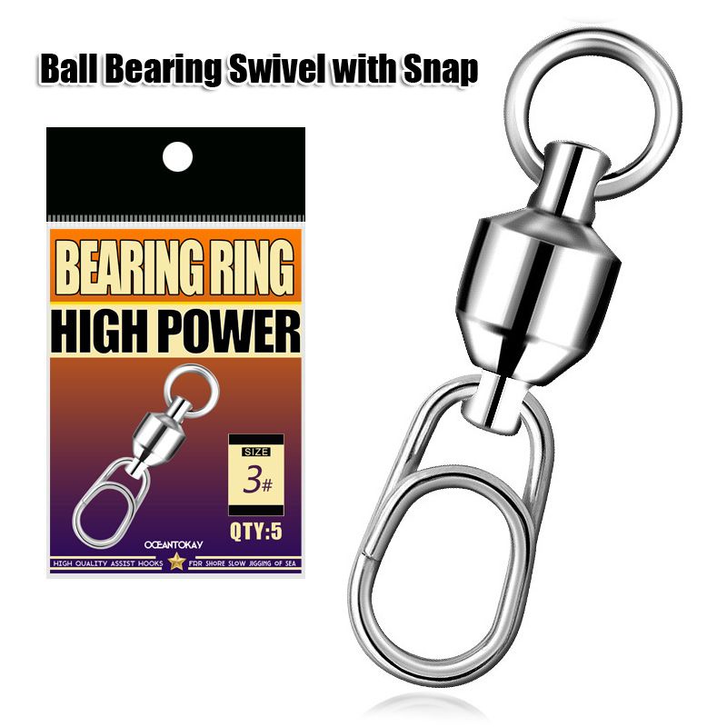 Anh 5pcs Heavy Duty Snap Connector Ring with Strong Ball Bearing Swivel ...