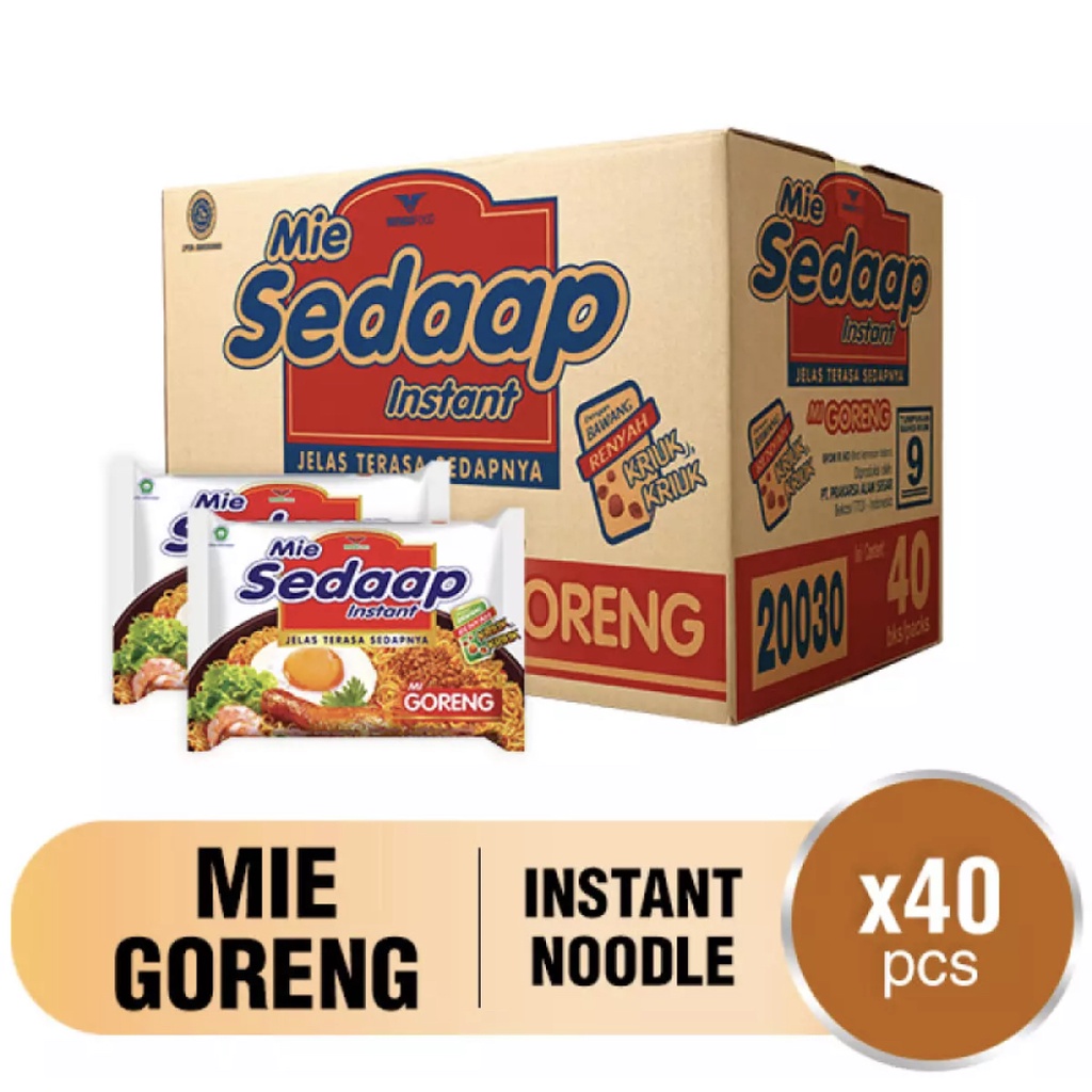 READY STOCK MI SEDAP MI GORENG/PERISA ASLI 1 CTN ( 8PKT X 5PCS X 91G ...