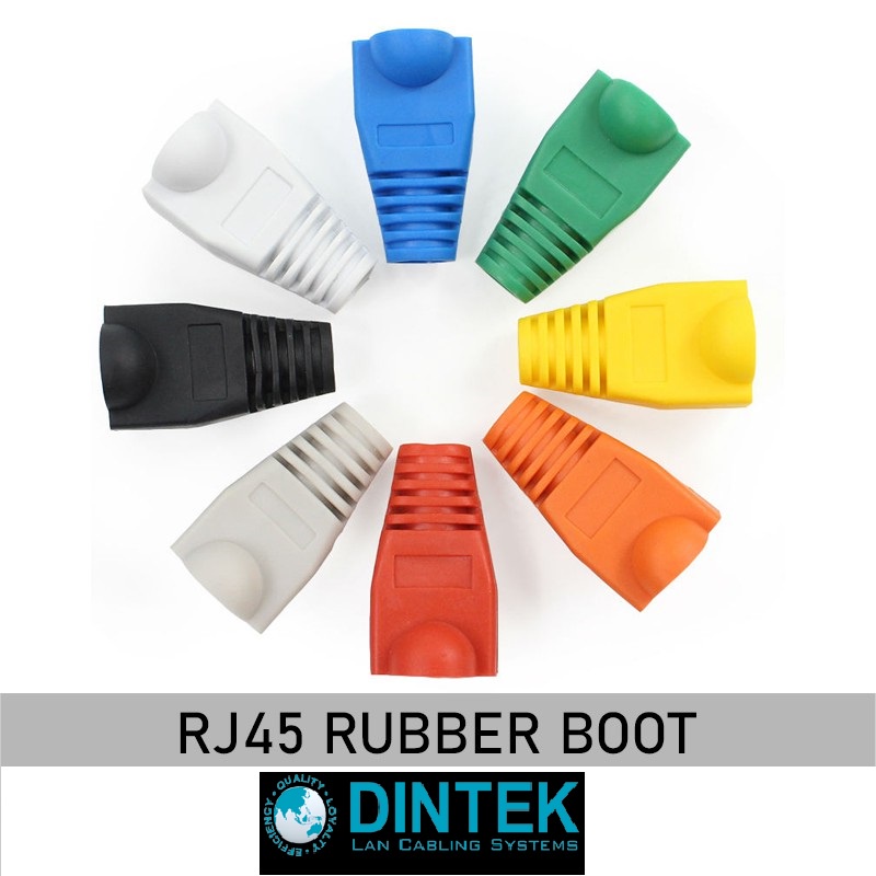 100pcs ( Pack ) Dintek RJ45 Rubber Boot For Cat5e and Cat6 Modular Plug ...