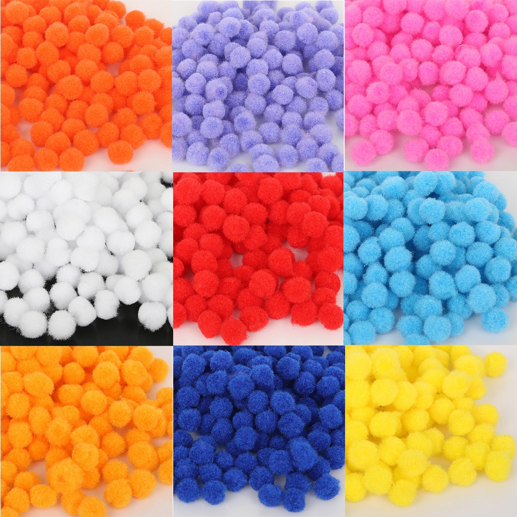 300pcs 10mm Mini Fluffy Soft Pom Poms Pompoms Ball Kids Toys Wedding ...
