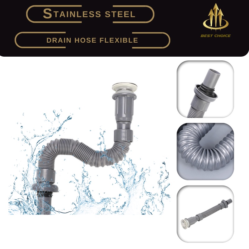 Basin Drain Hose Flexible Bathroom Sink Water Drain Flip Top Toilet ...