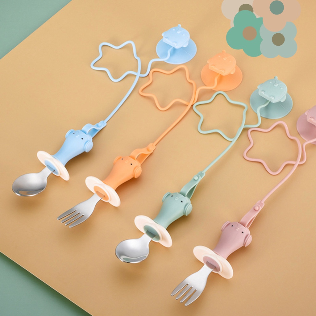 Suction Spoon Fork Set 吸盘叉勺套装 | Shopee Malaysia
