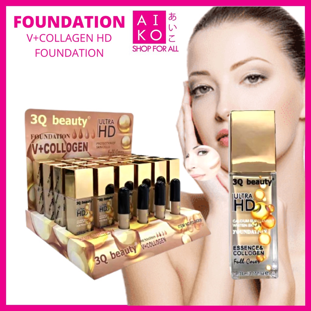 (AIKO) 3Q BEAUTY V+COLLAGEN HD FOUNDATION 1PCS (FD-86208) | Shopee Malaysia