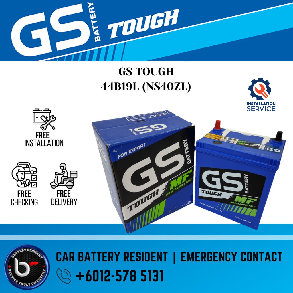 [ Installation Provided ] 44B19L | NS40ZL ] GS TOUGH YUASA| Car Battery Bateri Kereta | Myvi ...