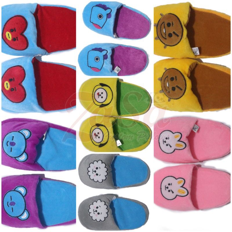 Sandal Bt21 Bts All Characters Of Embroidery And Printing / Sandal ...