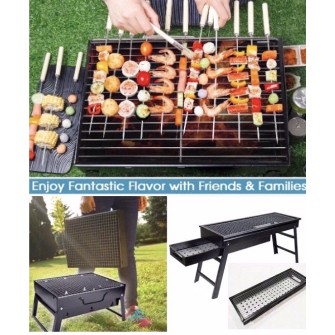 BBQ Home Barbecue 35&60cm 3-5 People Outdoor Full Set Portable Thick ...