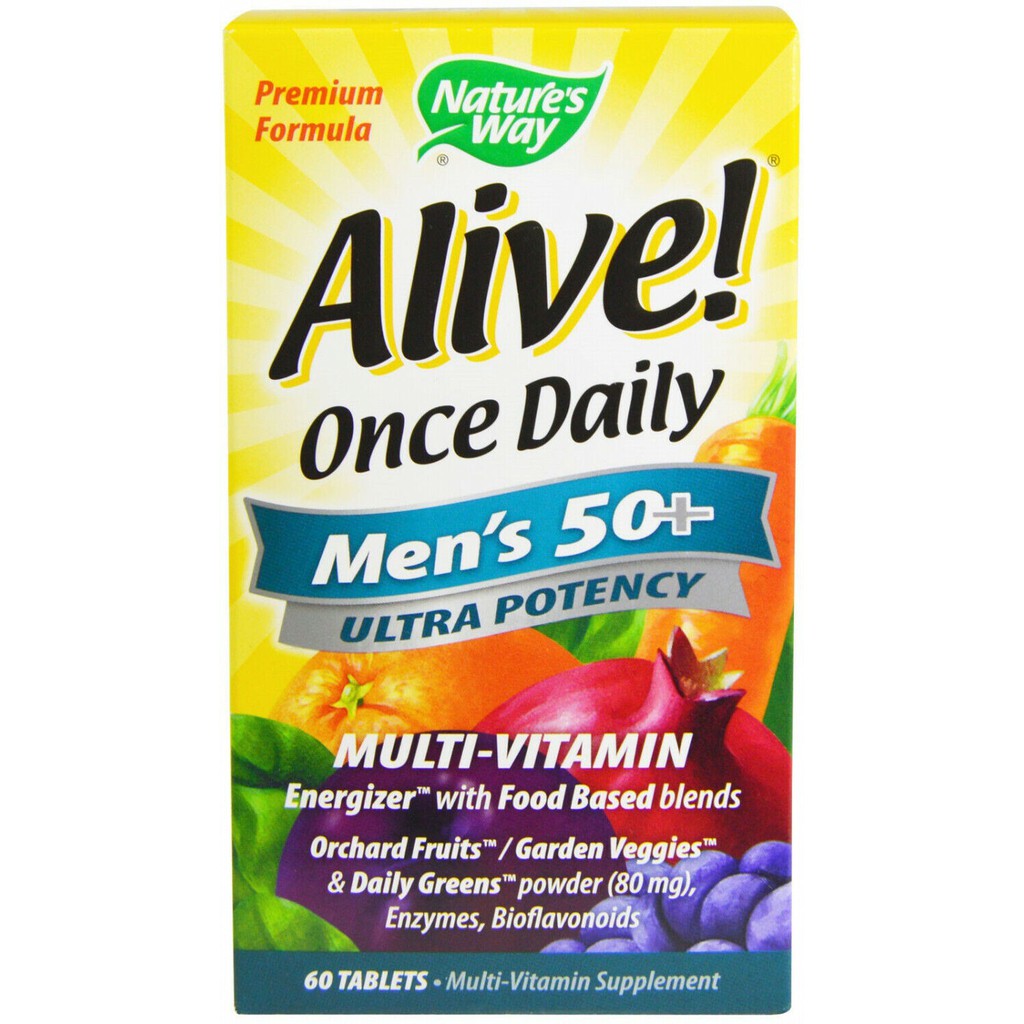 Nature's Way, Alive! Once Daily, Men's 50+ Multi-Vitamin, 60 Tablets ...