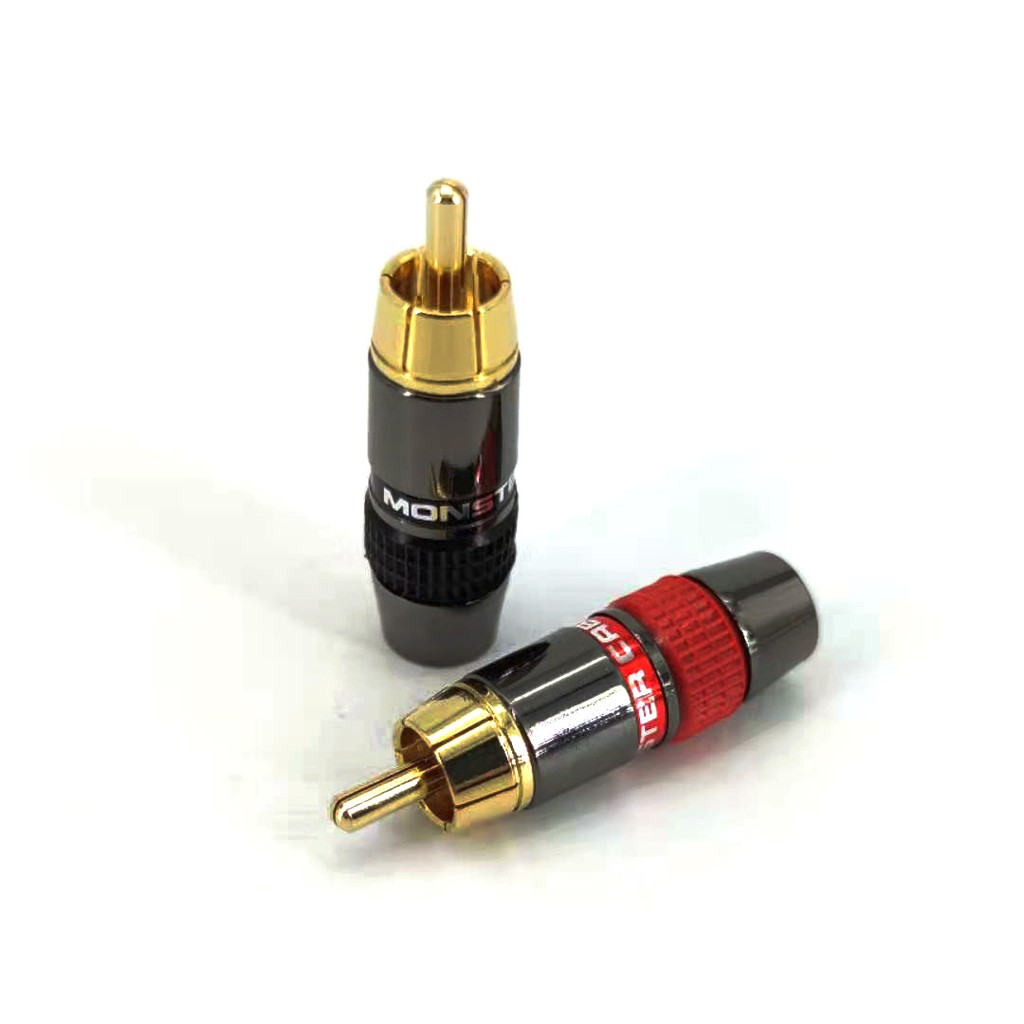 High quality RCA Locking Plugs Gold Plated Audio Video Connectors ( 2 ...